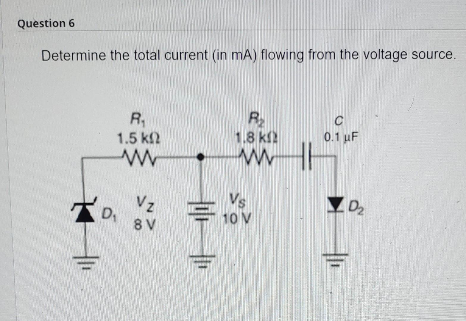 Solved Determine the total current (in mA ) flowing from the | Chegg.com