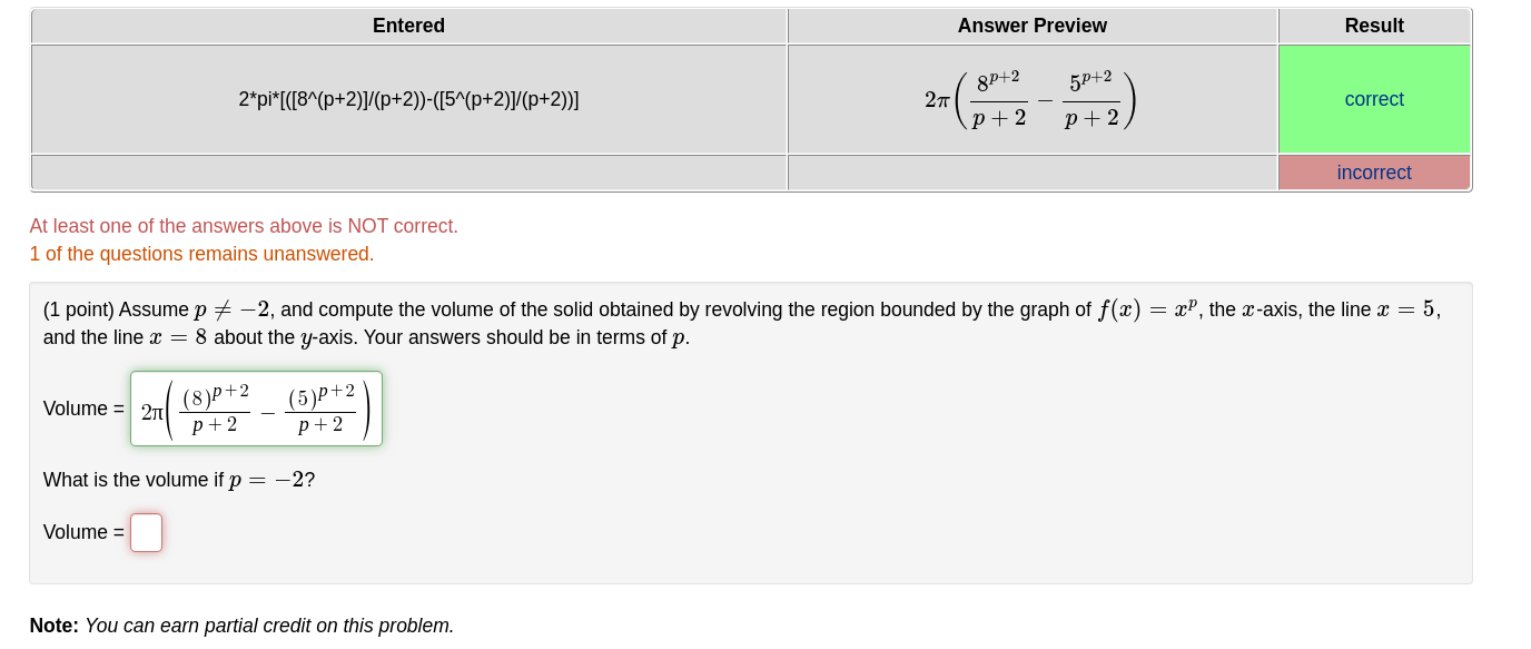 Solved 1 ﻿of the questions remains unanswered.(1 ﻿point) | Chegg.com