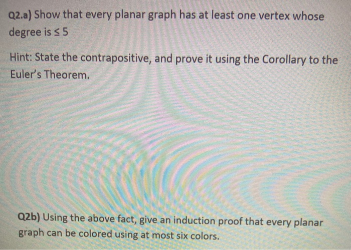 Solved Q2.a) Show that every planar graph has at least one | Chegg.com