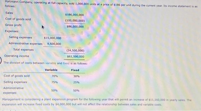 Solved Portmann Company, operating at full capacity, sold | Chegg.com