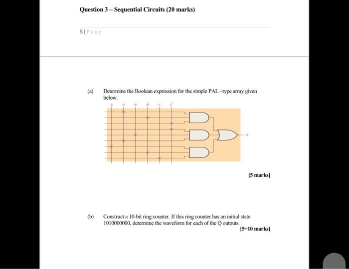 Solved Question 3-Sequential Circuits (20 marks) 51 Page (a) | Chegg.com
