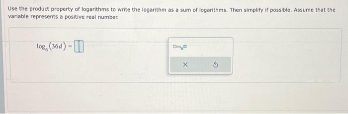 Solved Use the product property of logarithms to write the | Chegg.com
