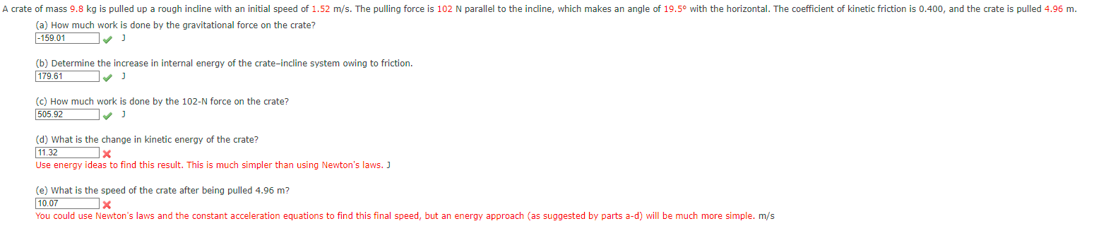 Solved Solve the incorrect answers | Chegg.com