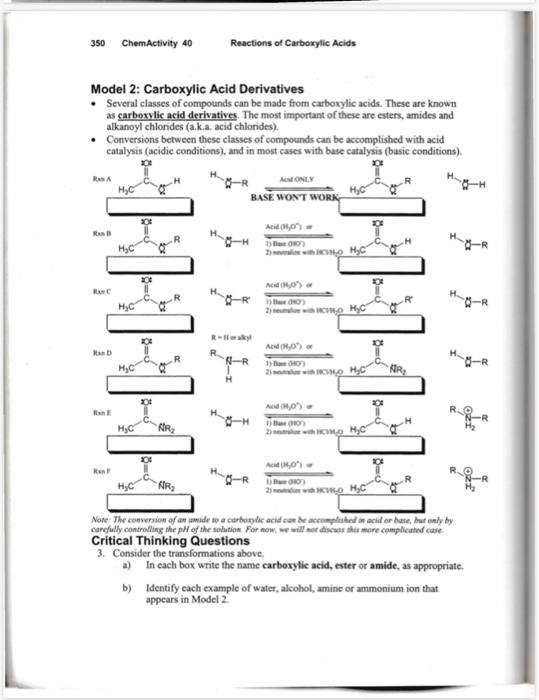 Solved ChemActivity 40 Reactions of Carboxylic Acids 349 | Chegg.com