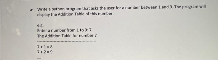 Solved a- Write a python program that asks the user for a | Chegg.com