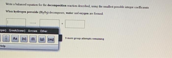 Solved Write a balanced equation for the decomposition | Chegg.com