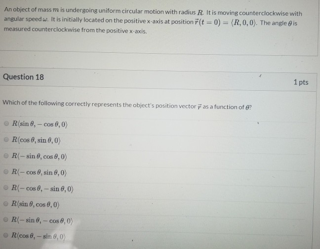 Solved An object of mass m is undergoing uniform circular | Chegg.com