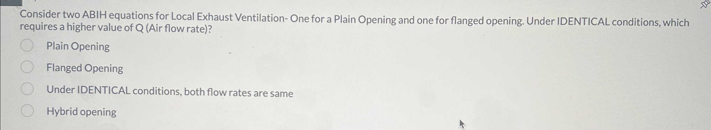 Solved Consider two ABIH equations for Local Exhaust | Chegg.com