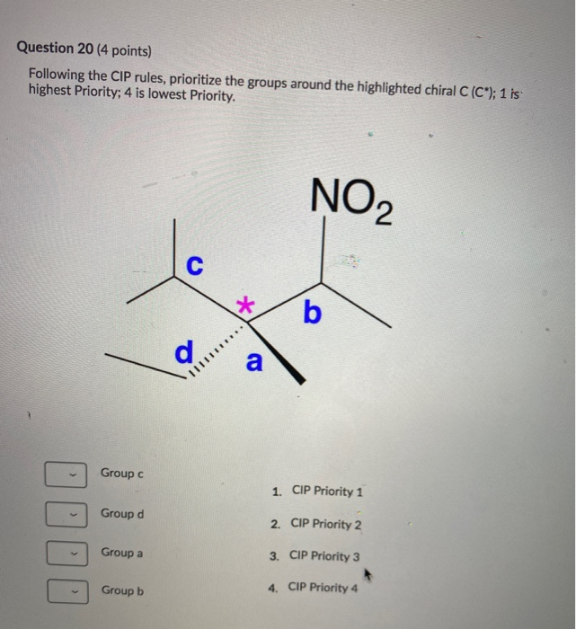 Solved Question 20 (4 points) Following the CIP rules, | Chegg.com