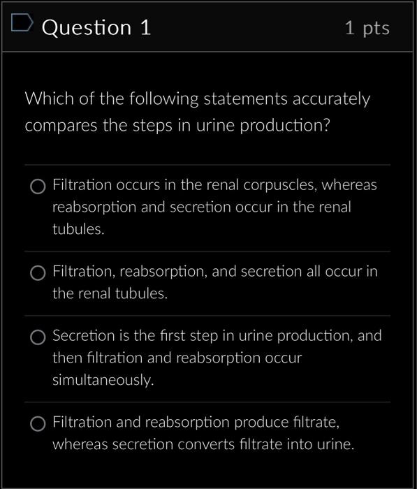 Solved Question 1 1 Pts Which Of The Following Statements 