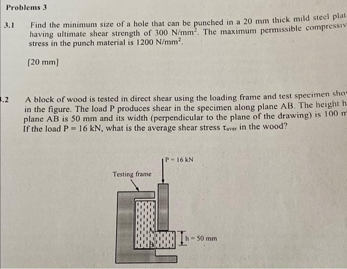 Solved Problems 3 3.1 Find the minimum size of a hole that | Chegg.com
