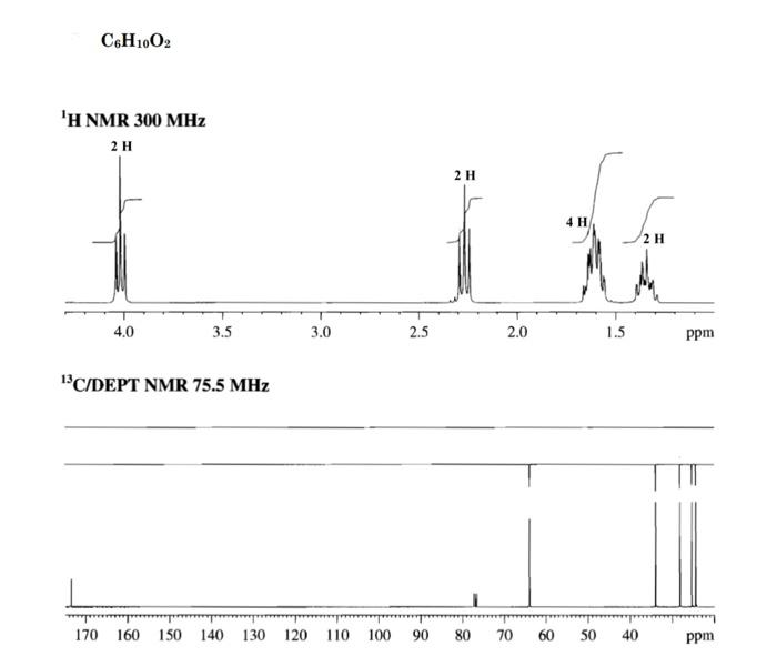 Solved C6H10O2 13 C/DEPT NMR 75.5 MHz | Chegg.com