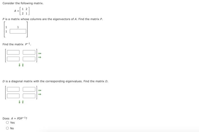 Solved Consider the following matrix. A=[1221] P is a matrix | Chegg.com