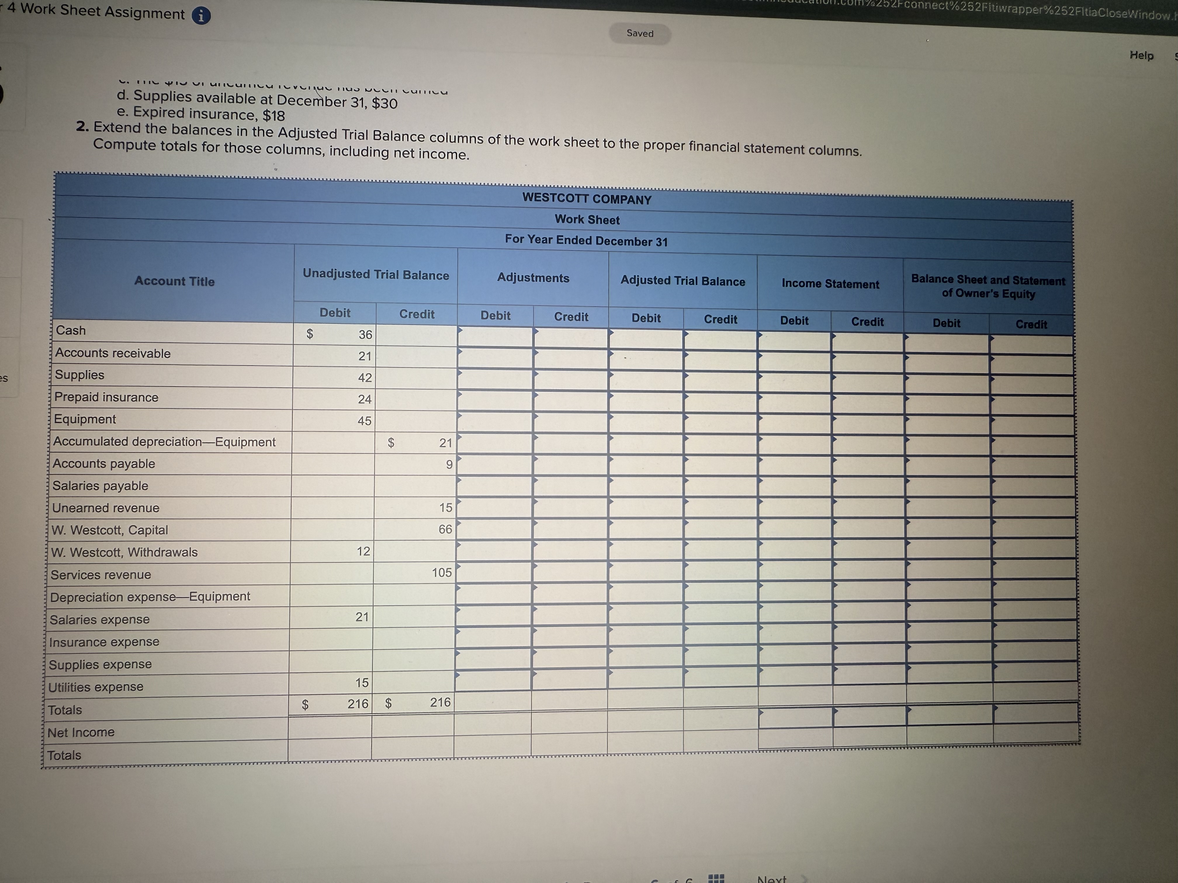 Solved Exercise 4-4 (Algo) ﻿Completing work sheet | Chegg.com