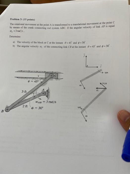 Solved Problem 3: (15 points) The rotational movement at the | Chegg.com