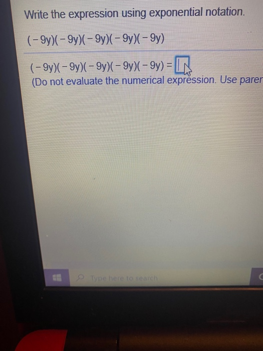 Solved Write the expression using exponential notation. | Chegg.com
