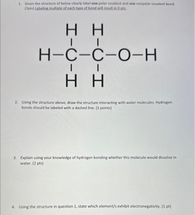 Solved 1. Given the structure of below clearly label one | Chegg.com