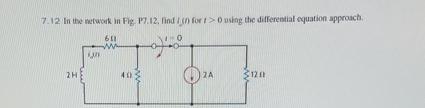 Solved 7.12 In the network in Fig. P7.12, find i, in for t>0 | Chegg.com