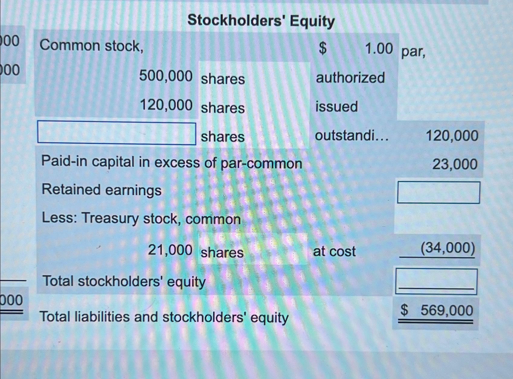 Solved Stockholders' Equity\table[[Common | Chegg.com