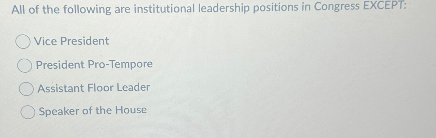 Solved All of the following are institutional leadership | Chegg.com