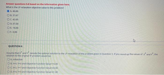 Solved QUESTION 5 The feasible region of the LP relaxation | Chegg.com