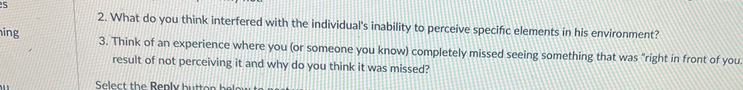 Solved What do you think interfered with the individual's | Chegg.com