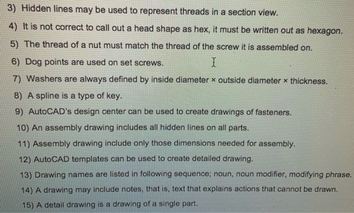 Solved 3) Hidden lines may be used to represent threads in a | Chegg.com