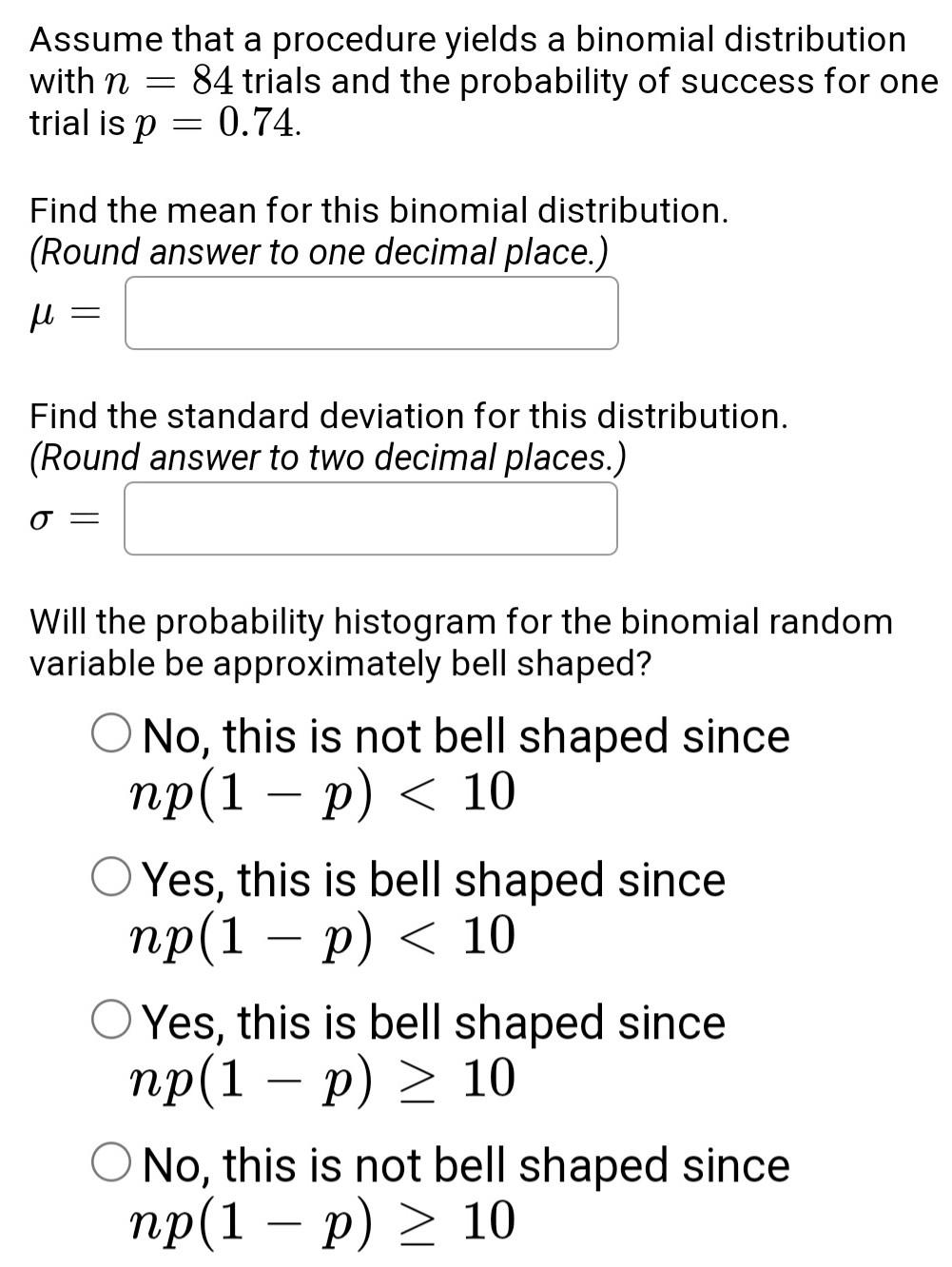 Solved Assume that a procedure yields a binomial | Chegg.com
