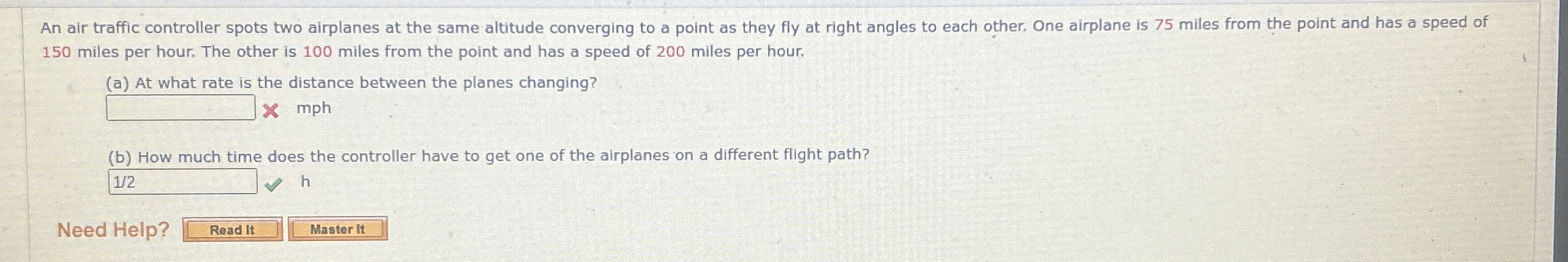 Solved 150 ﻿miles per hour. The other is 100 ﻿miles from the | Chegg.com