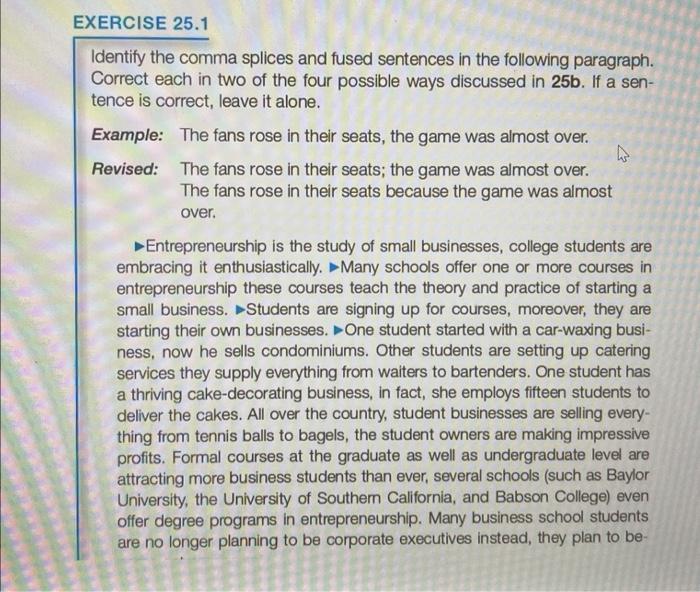 Identify the fragments in the following paragraph. | Chegg.com