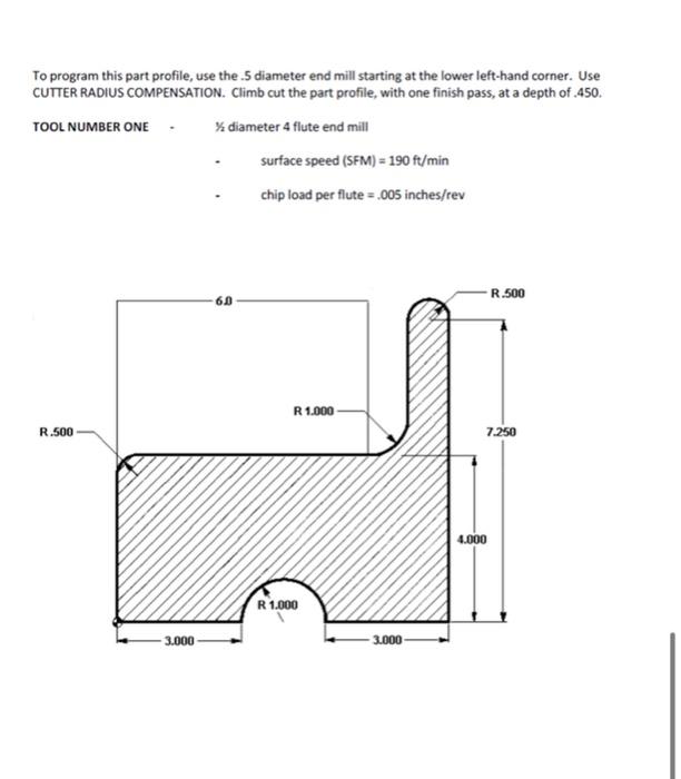 To program this part profile, use the .5 diameter end | Chegg.com