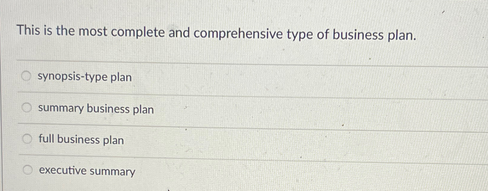 Solved This is the most complete and comprehensive type of | Chegg.com