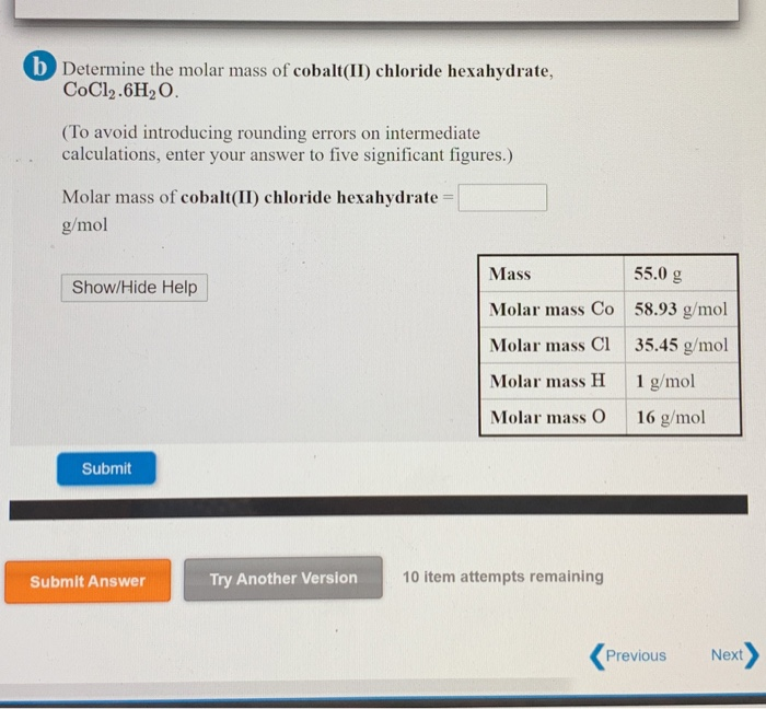Solved Determine the moles of sodium dichromate(VI) in the | Chegg.com