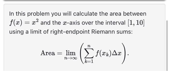 Solved In this problem you will calculate the area between | Chegg.com