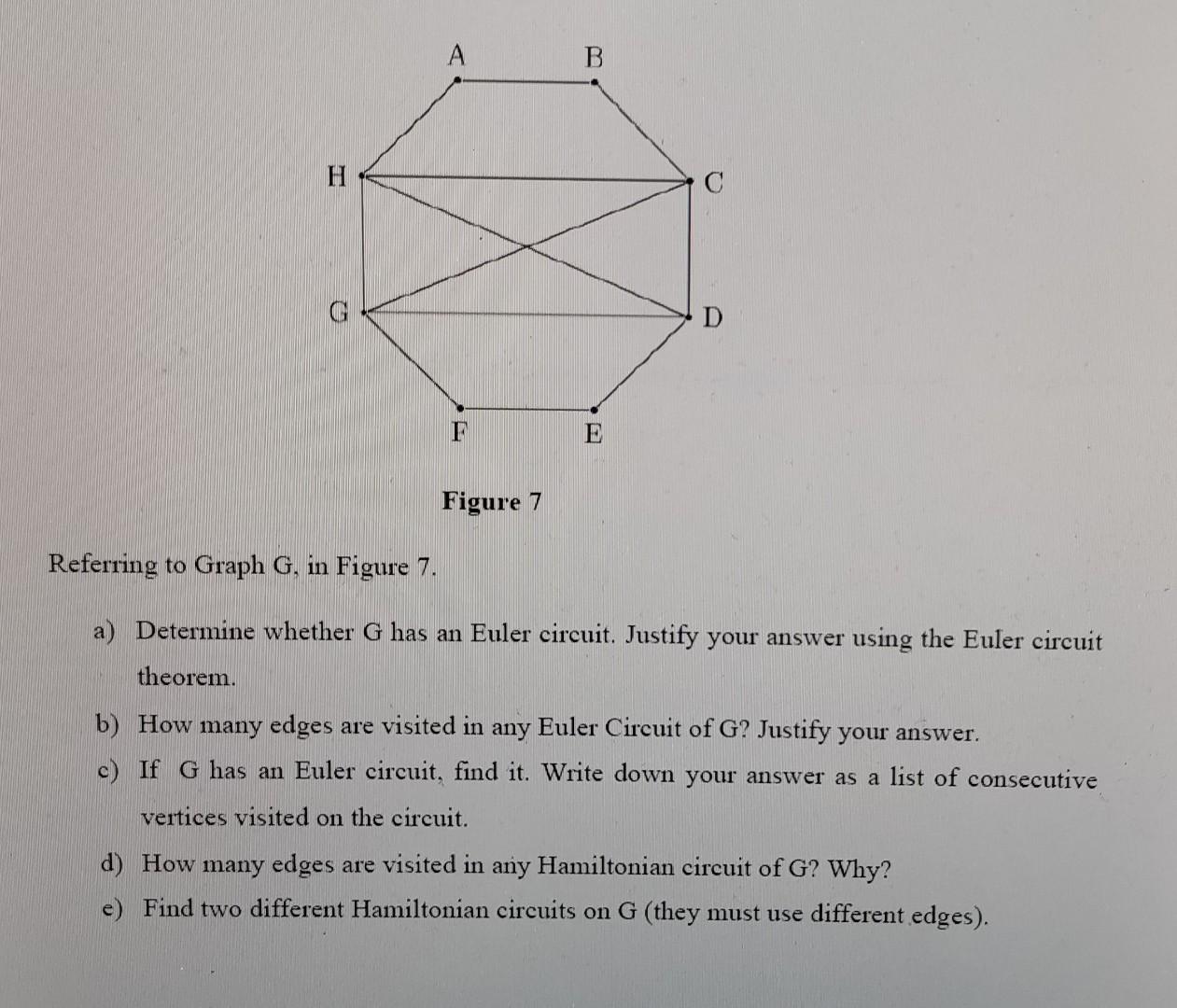 Solved Figure 7 Referring to Graph G, in Figure 7. a) | Chegg.com