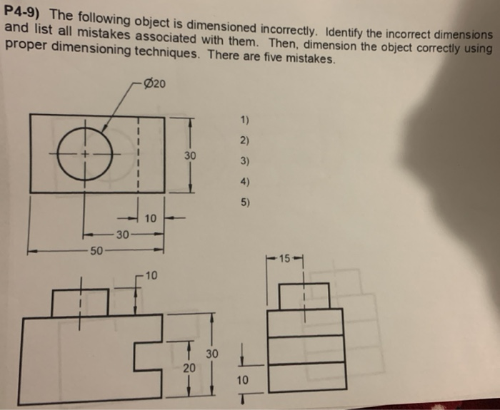 Solved P4-9) The following object is dimensioned | Chegg.com Solved P4-9) The following object is dimensioned | Chegg.com