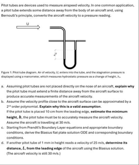 Solved Pitot tubes are devices used to measure airspeed | Chegg.com