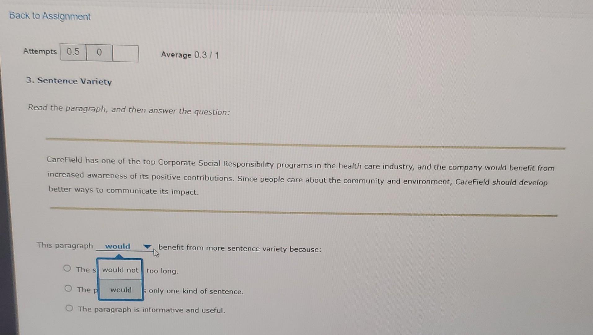 Solved Back to Assignment Attempts 0.5 0 Average 0.3/1 3. | Chegg.com