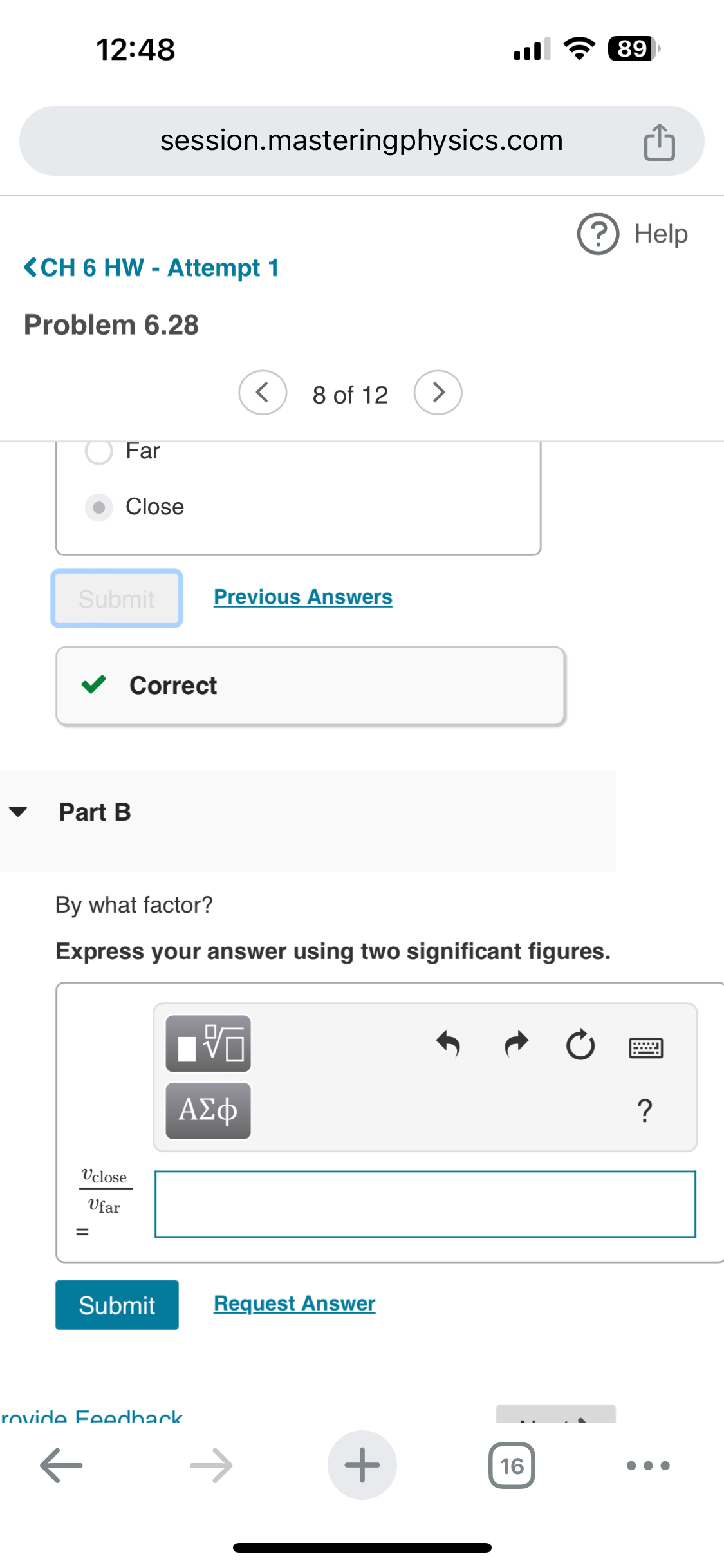 12:48.1189session.masteringphysics.com AΣφ ﻿? | Chegg.com