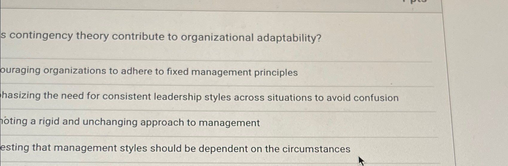 Solved s contingency theory contribute to organizational | Chegg.com