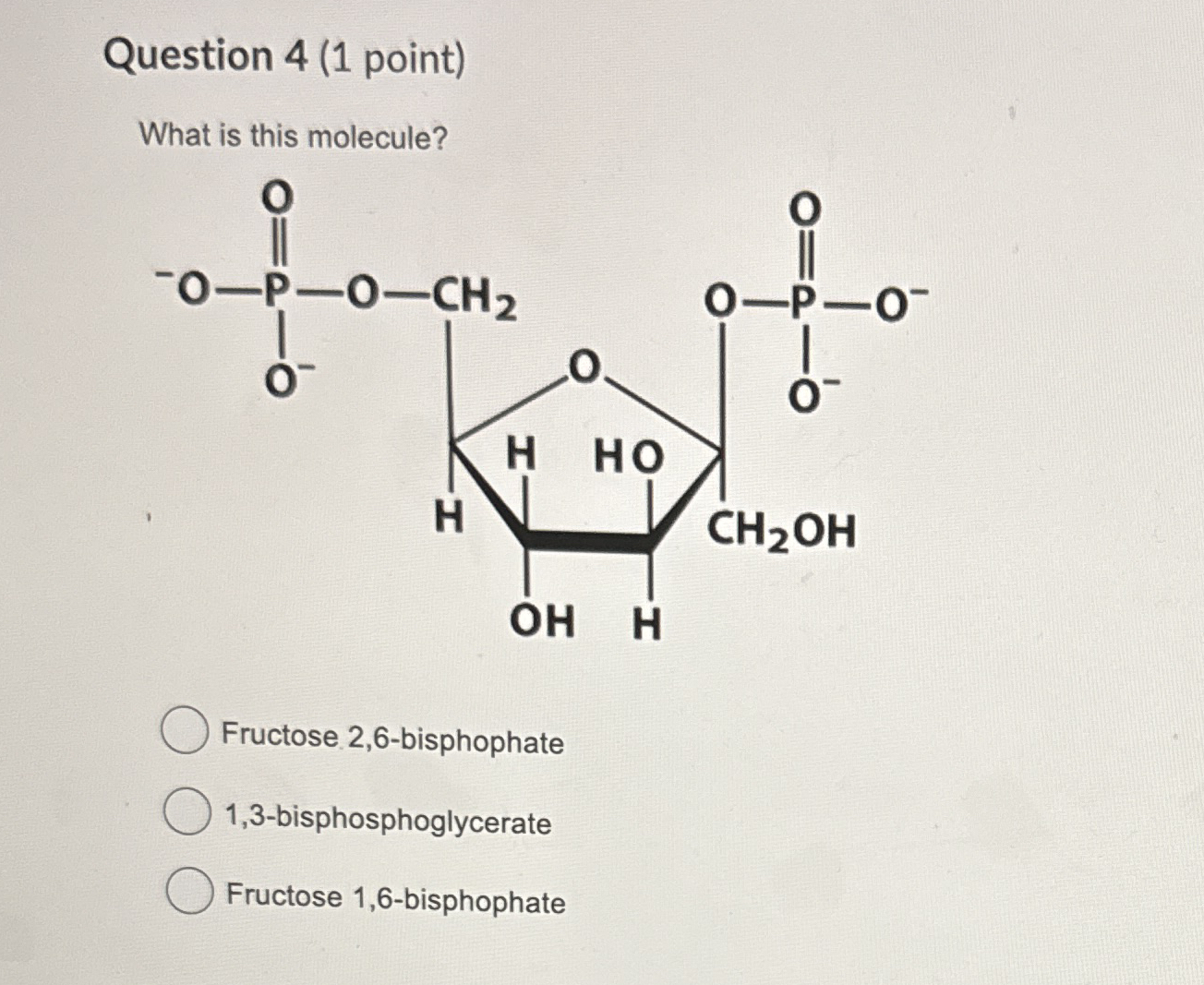 Solved Question 4 (1 ﻿point)What is this molecule?Fructose | Chegg.com