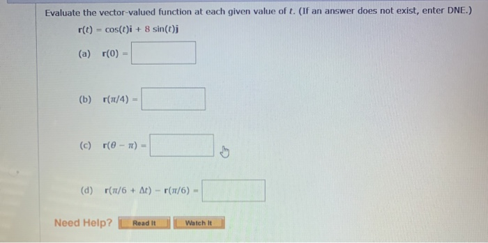 Solved Find the domain of the vector-valued function. (Enter | Chegg.com