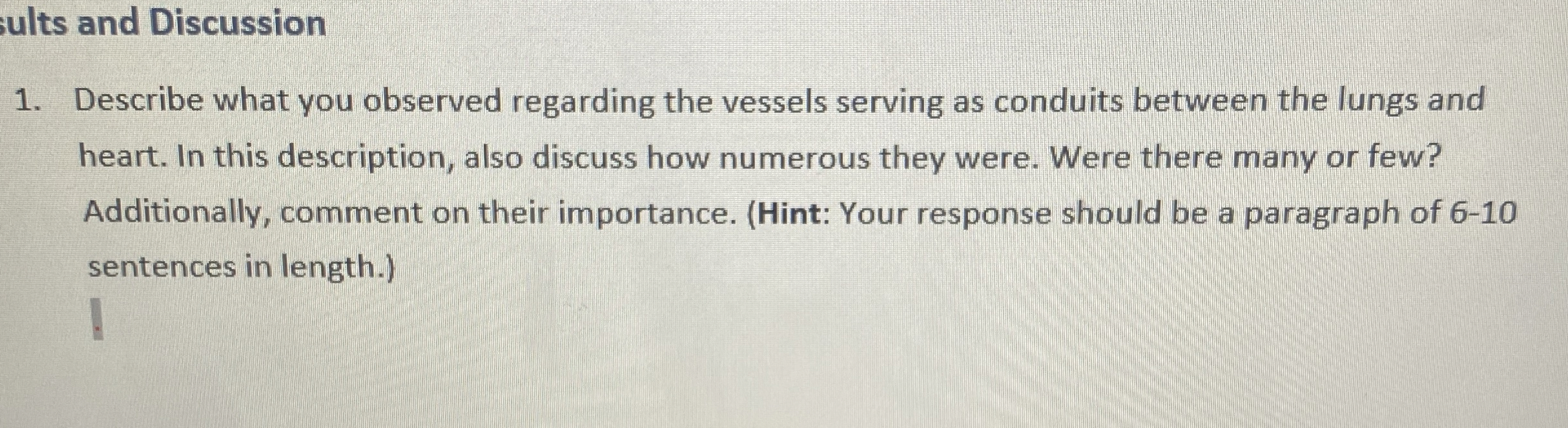 Solved ults and DiscussionDescribe what you observed | Chegg.com