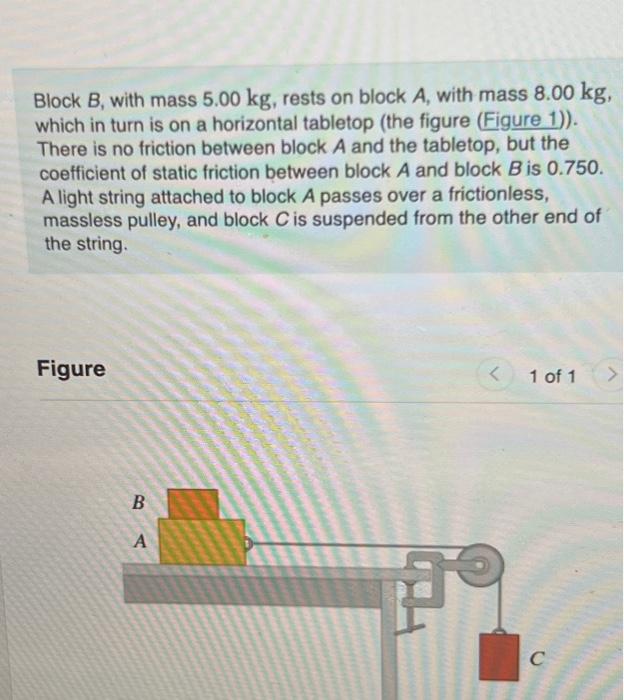 Solved ne sbive FigureBlock B, with mass 5.00 kg, rests on | Chegg.com