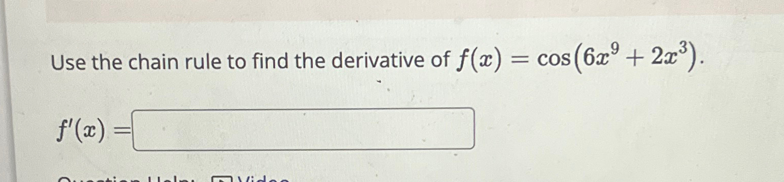 Solved Use the chain rule to find the derivative of | Chegg.com