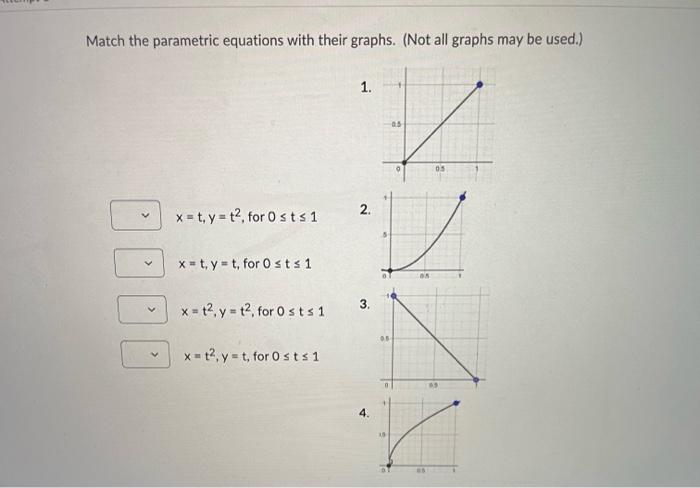 Solved Match the parametric equations with their graphs. | Chegg.com