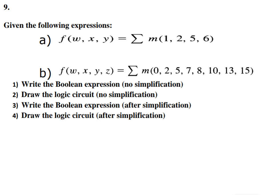 Given the following expressions: a) | Chegg.com