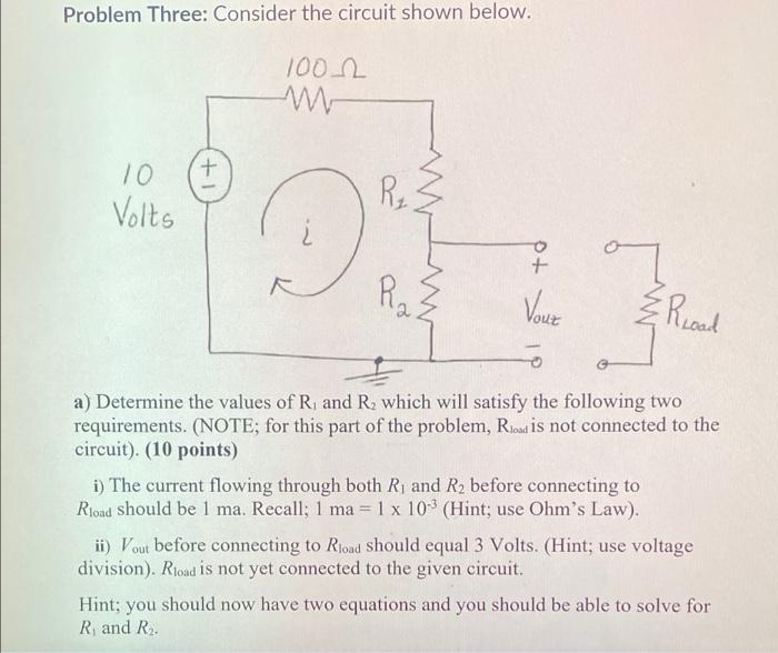 Solved Problem Three: Consider the circuit shown below. | Chegg.com