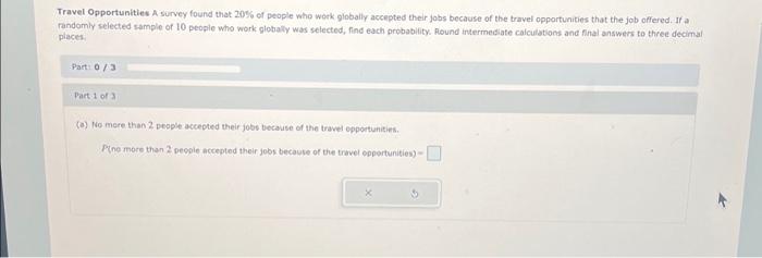 Solved Travel Opportunities A survey found that 20% of | Chegg.com