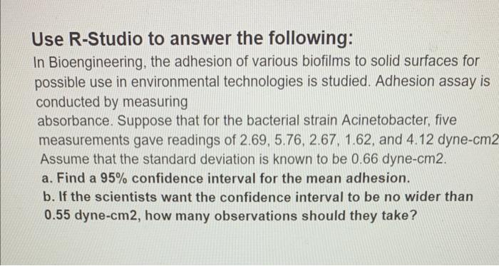 Solved Use R-Studio to answer the following: In | Chegg.com